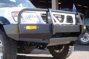 Nissan Patrol Bullbar side view - Irvin Bullbars